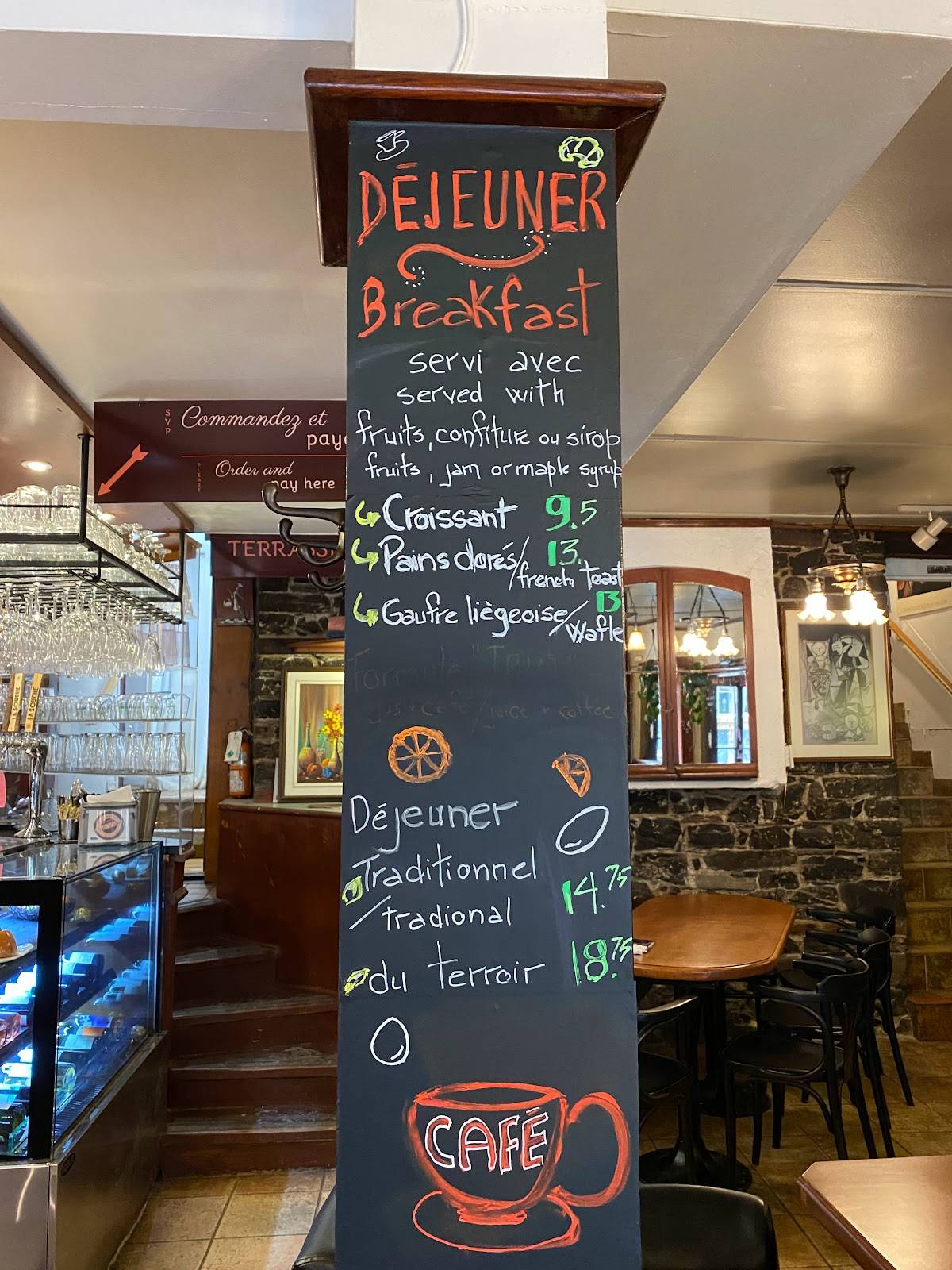Menu at Le Petit Coin Latin restaurant, Québec City