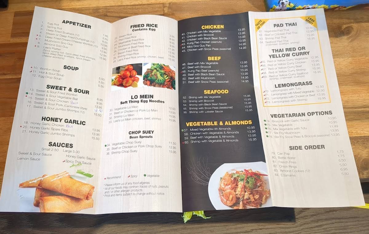 Menu at Lee's Kitchen Restaurant, Brockville