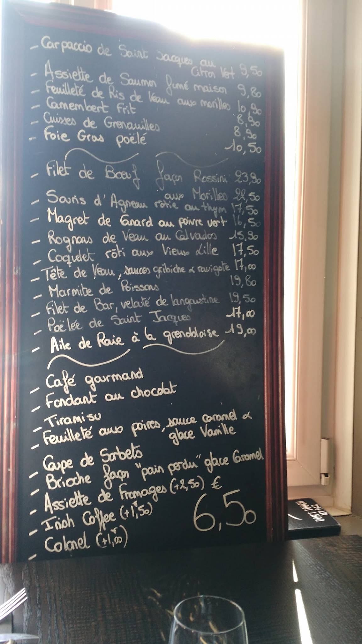Menu at Les Contes De La Becasse restaurant, Saint-Josse
