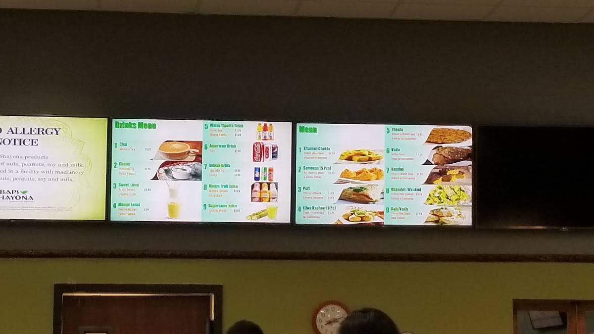 Menu at Shayona Café restaurant, Lilburn
