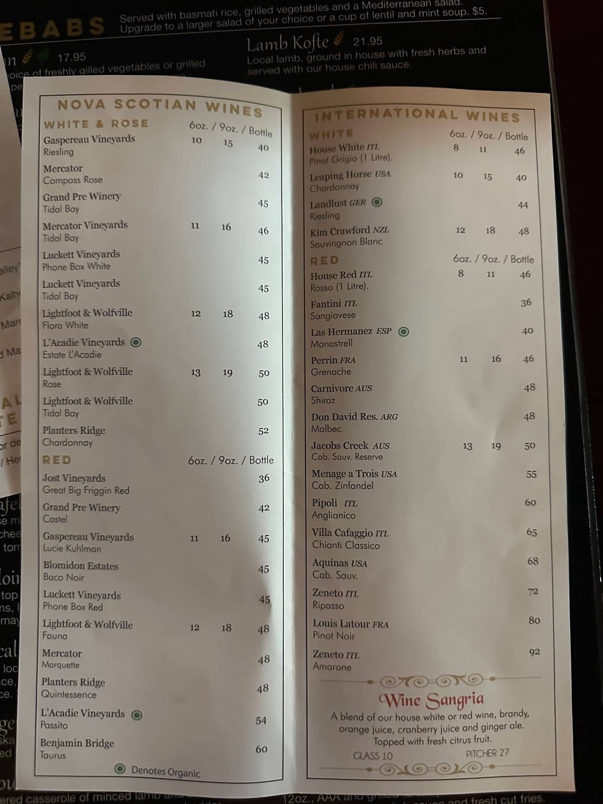 Menu at Li's Wok & Grill restaurant, Wolfville