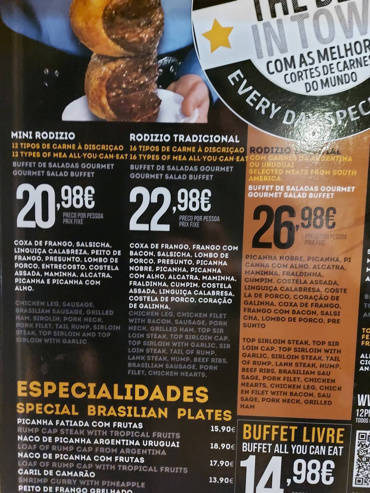 Menu em Fogo de Chão BBQ, Lisboa, Nº28 A