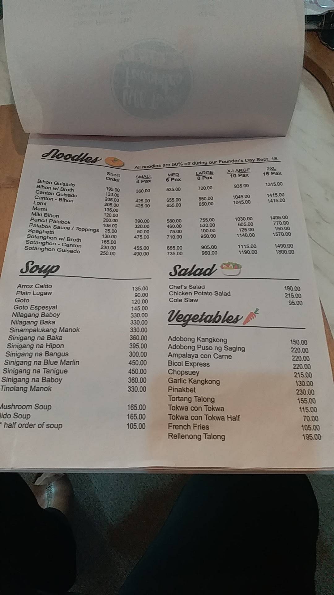 Menu at Little Quiapo desserts, Quezon City