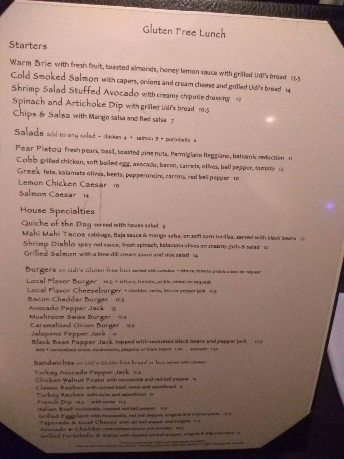 Menu at Local Flavor Cafe, Eureka Springs