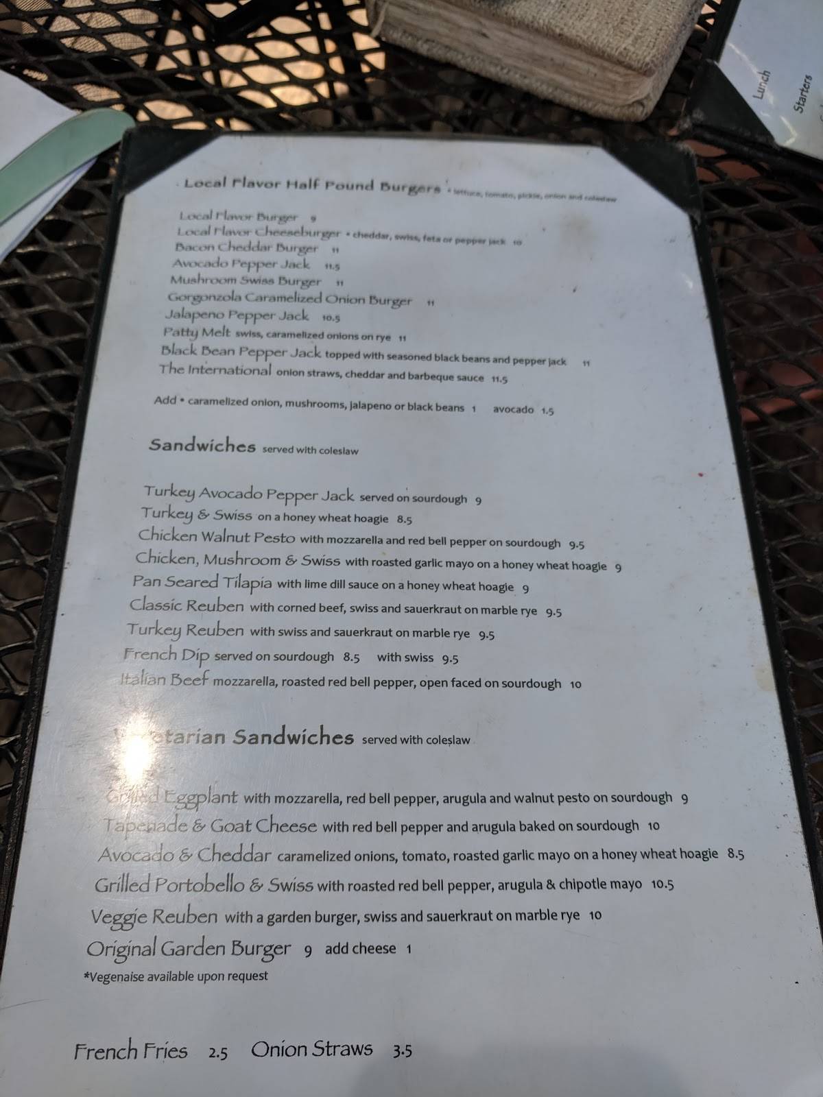 Menu at Local Flavor Cafe, Eureka Springs