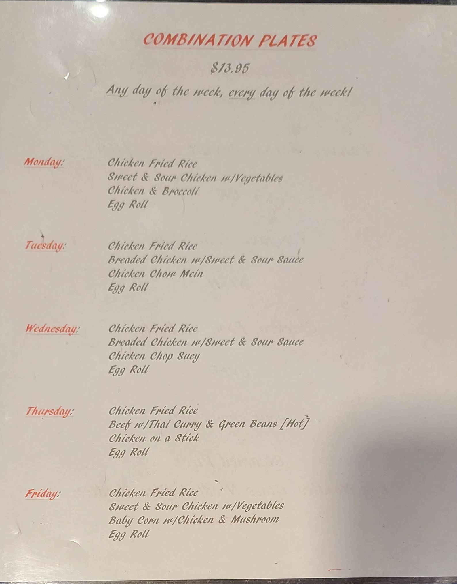 Menu at Hart C's Steak Burger & Thai Food restaurant, Longview