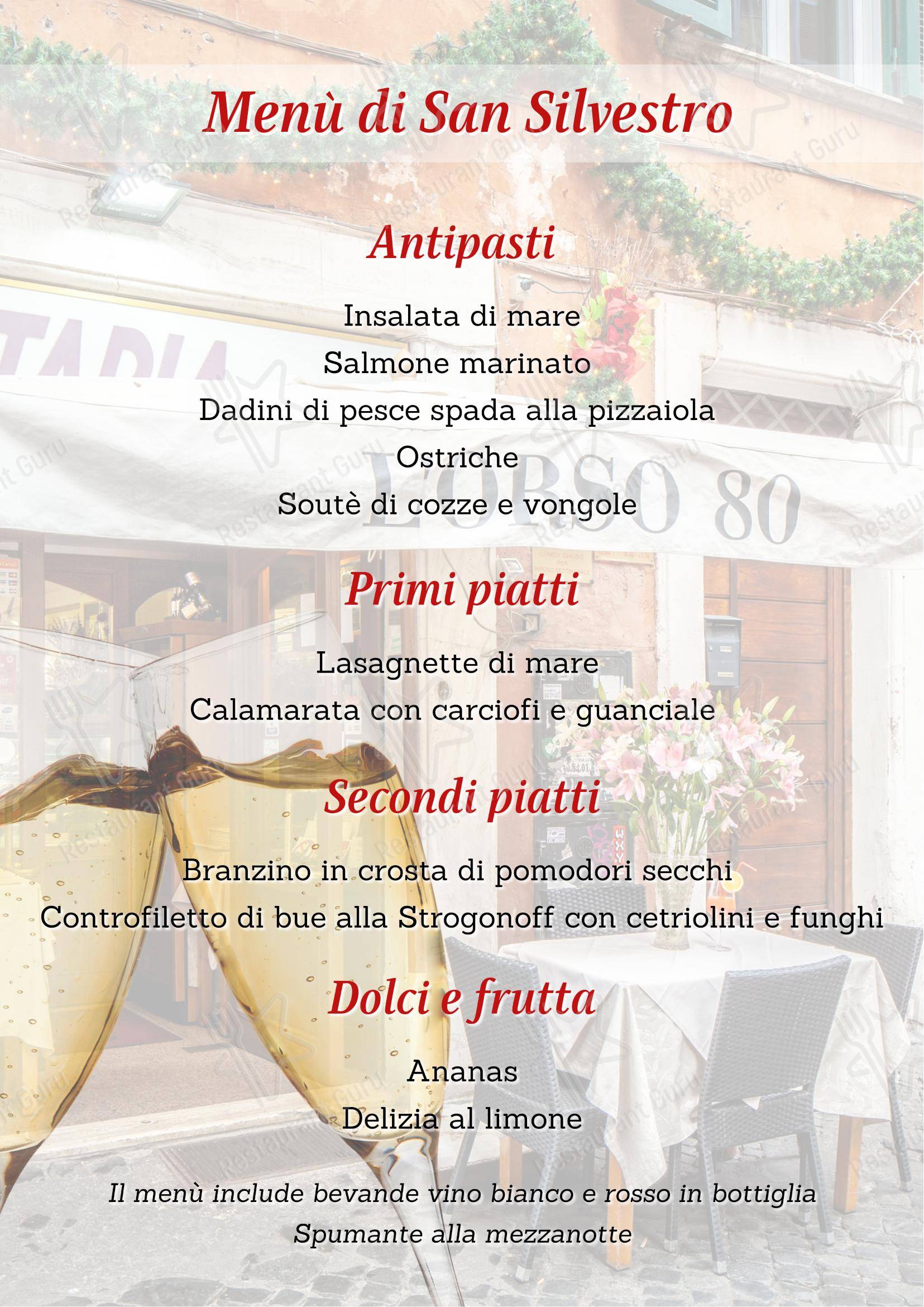 Speisekarte von L'orso 80 restaurant, ROM