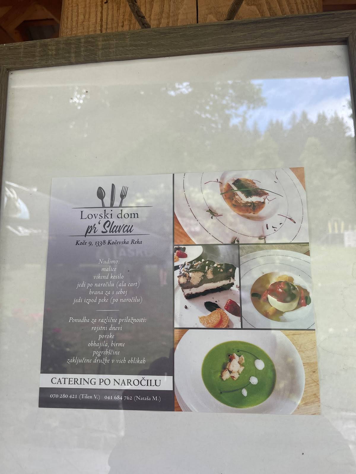 Menu at Lovski dom Pr"Slavcu restaurant, Kočevje