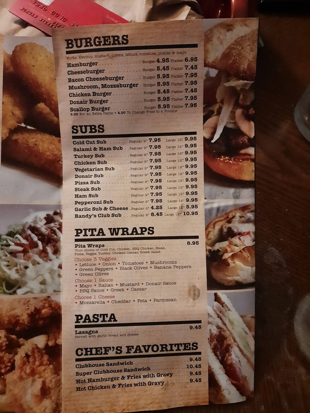 Menu at Randy's Pizza & Donair pizzeria, Lower Sackville