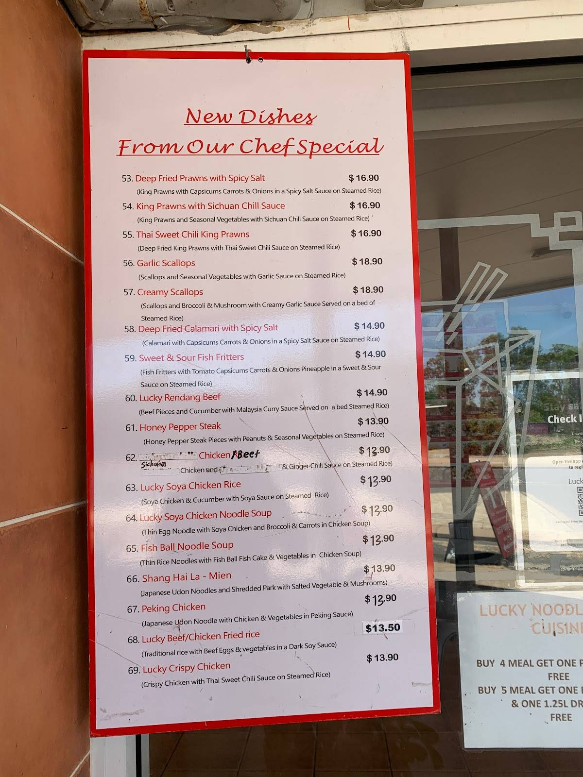 Menu at Lucky Noodle Box restaurant, Emerald