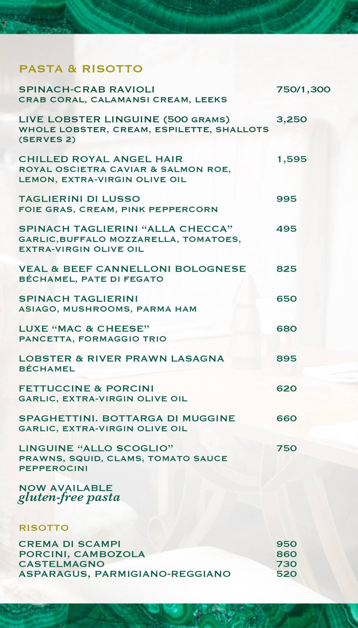 Menu at Lusso cafe, Makati, Legaspi Street