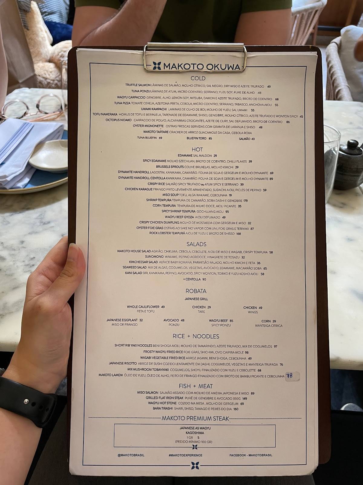 Menu em MAKOTO Cidade Jardim restaurante, São Paulo, Av. Magalhães de ...