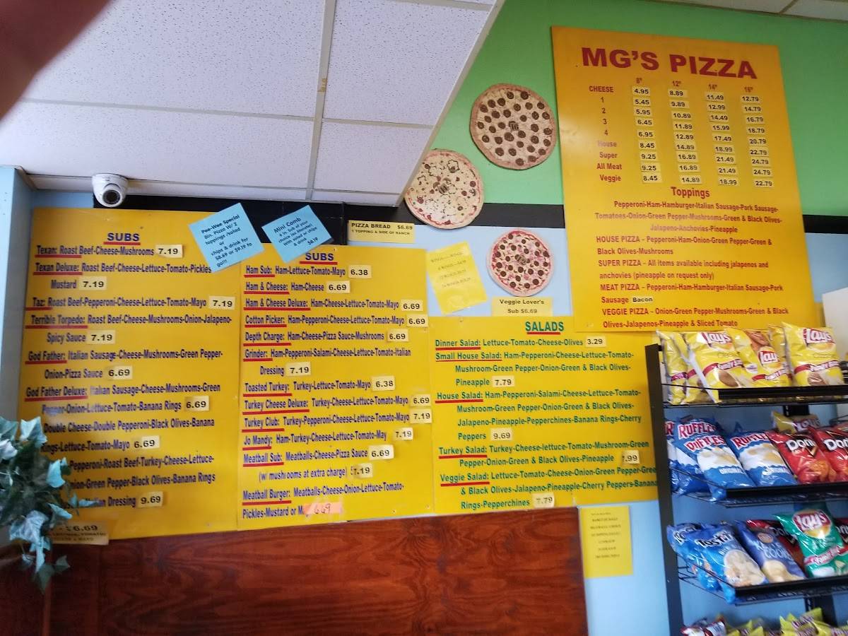 Menu at MG'S Pizza pizzeria, Robstown