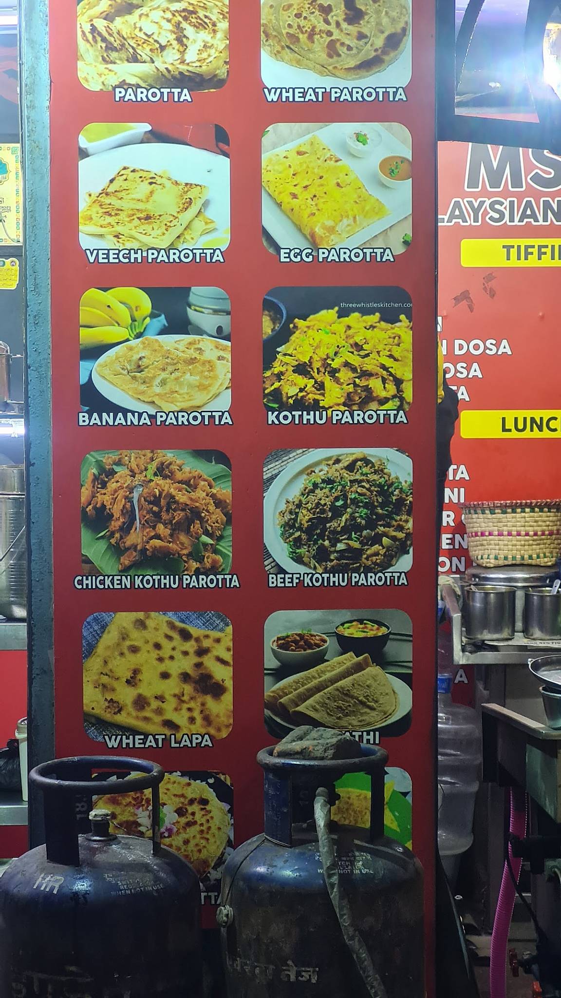 Menu at MSM Malaysian Parotta, Chennai, 373C+853