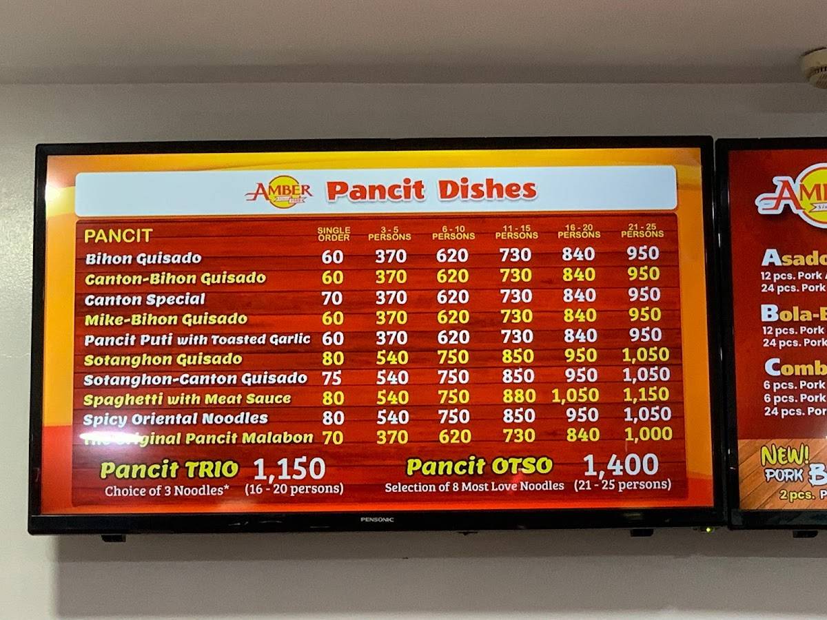 Menu at Amber Golden Chain of Restaurants, Mandaluyong