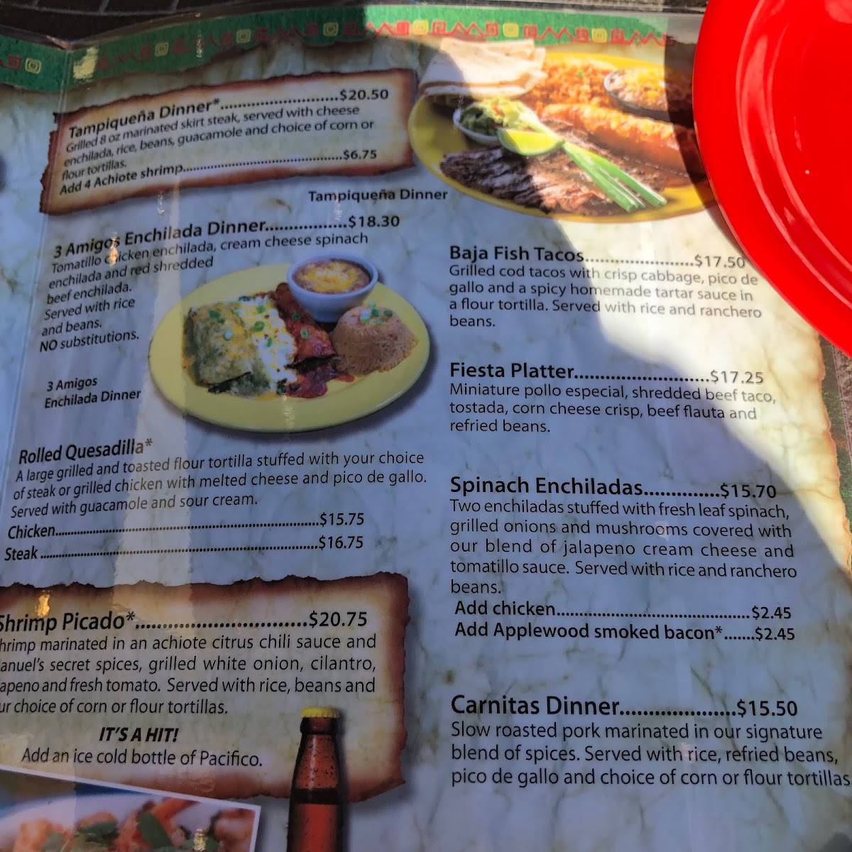Menu at Manuel's Mexican Restaurant & Cantina Chandler, Chandler