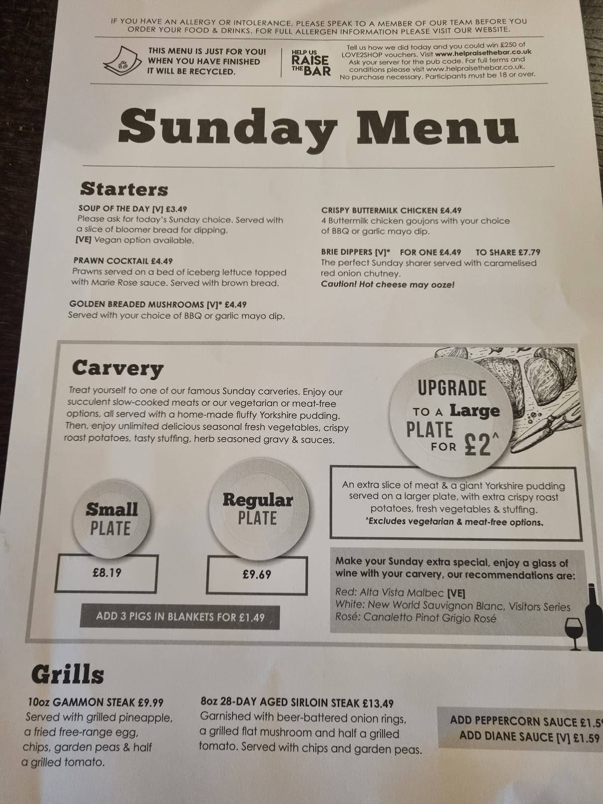 Menu at Margam Deer pub & bar, Port Talbot