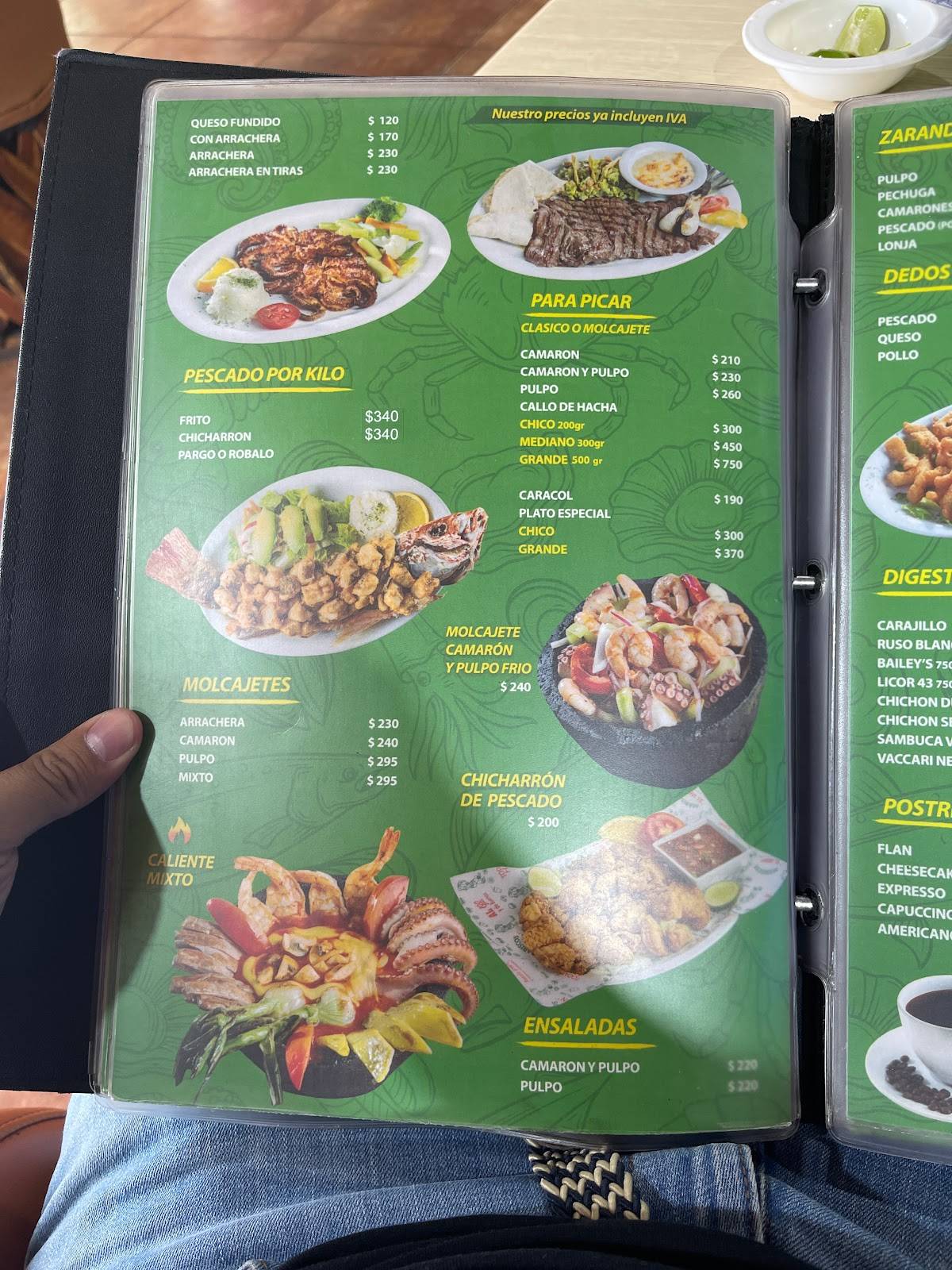 Carta del restaurante Mariscos El Memin, Guadalajara, Av Paseo del la ...