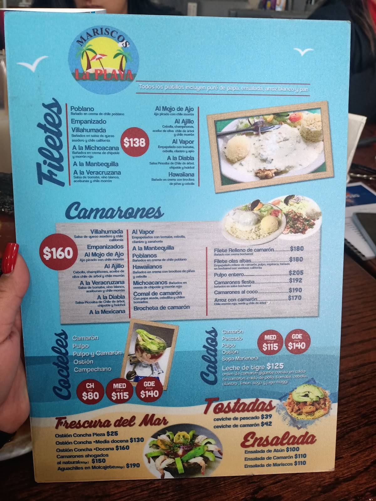Menu at Mariscos La Playa Suc. Valle del Sol restaurant, Ciudad Juarez