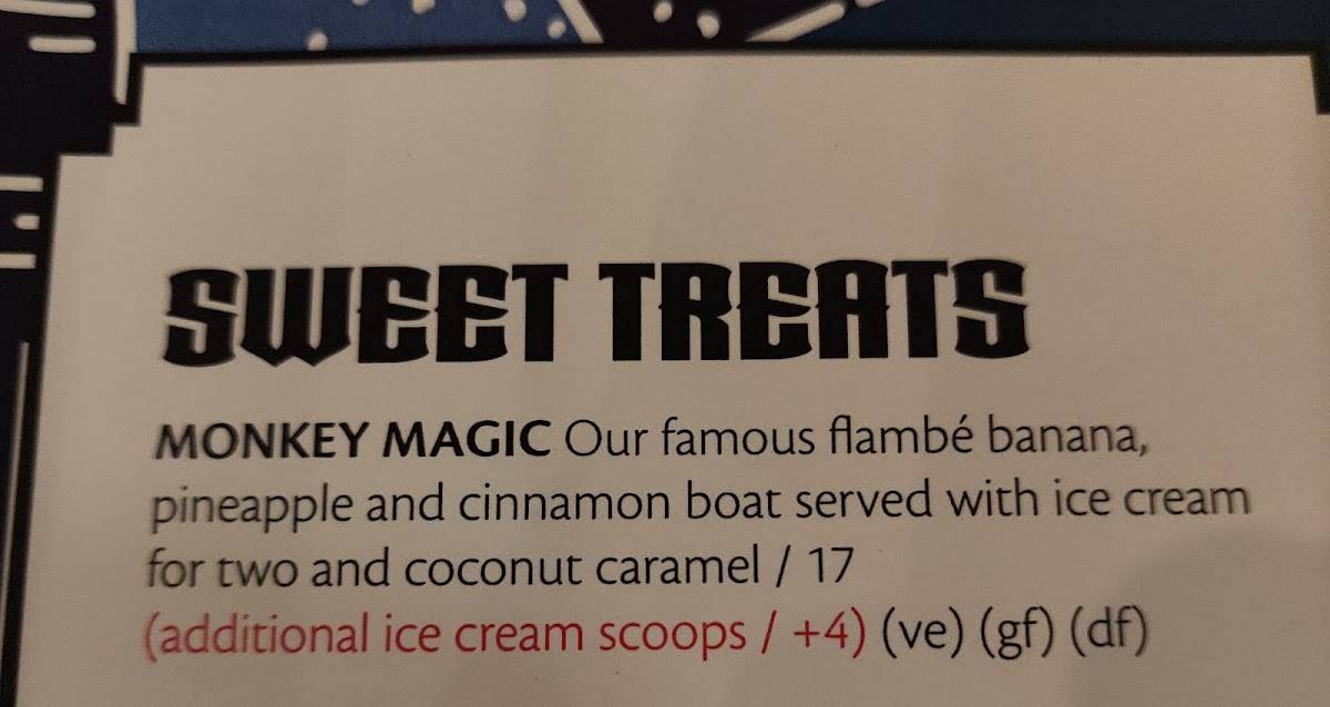Menu at Master Kong restaurant, Wellington