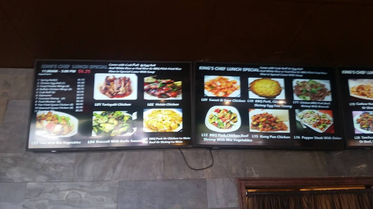 Menu at King's Chef Chinese Food restaurant, Mesa