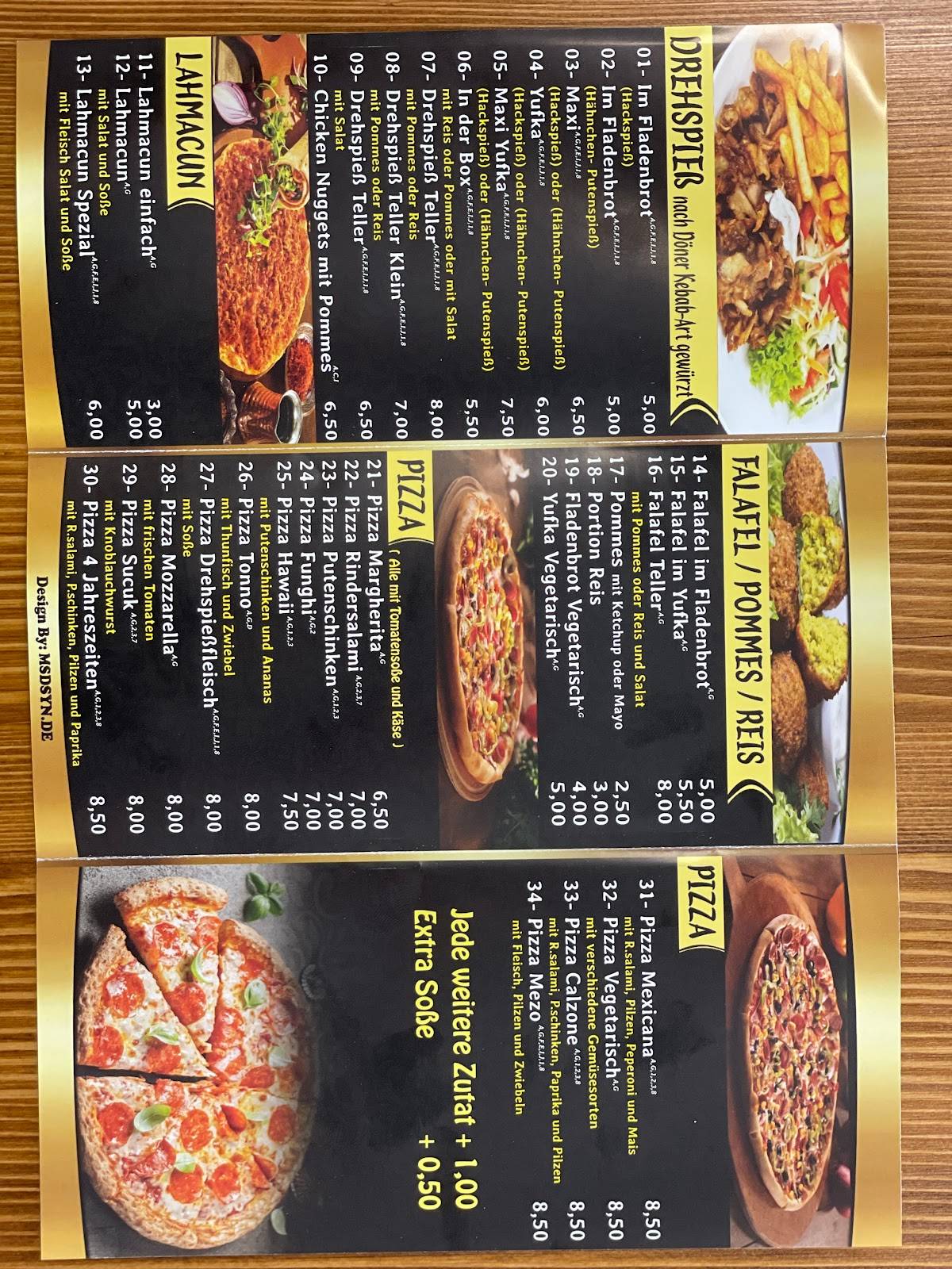 Speisekarte von Mezo Oriental Food restaurant, Aglasterhausen