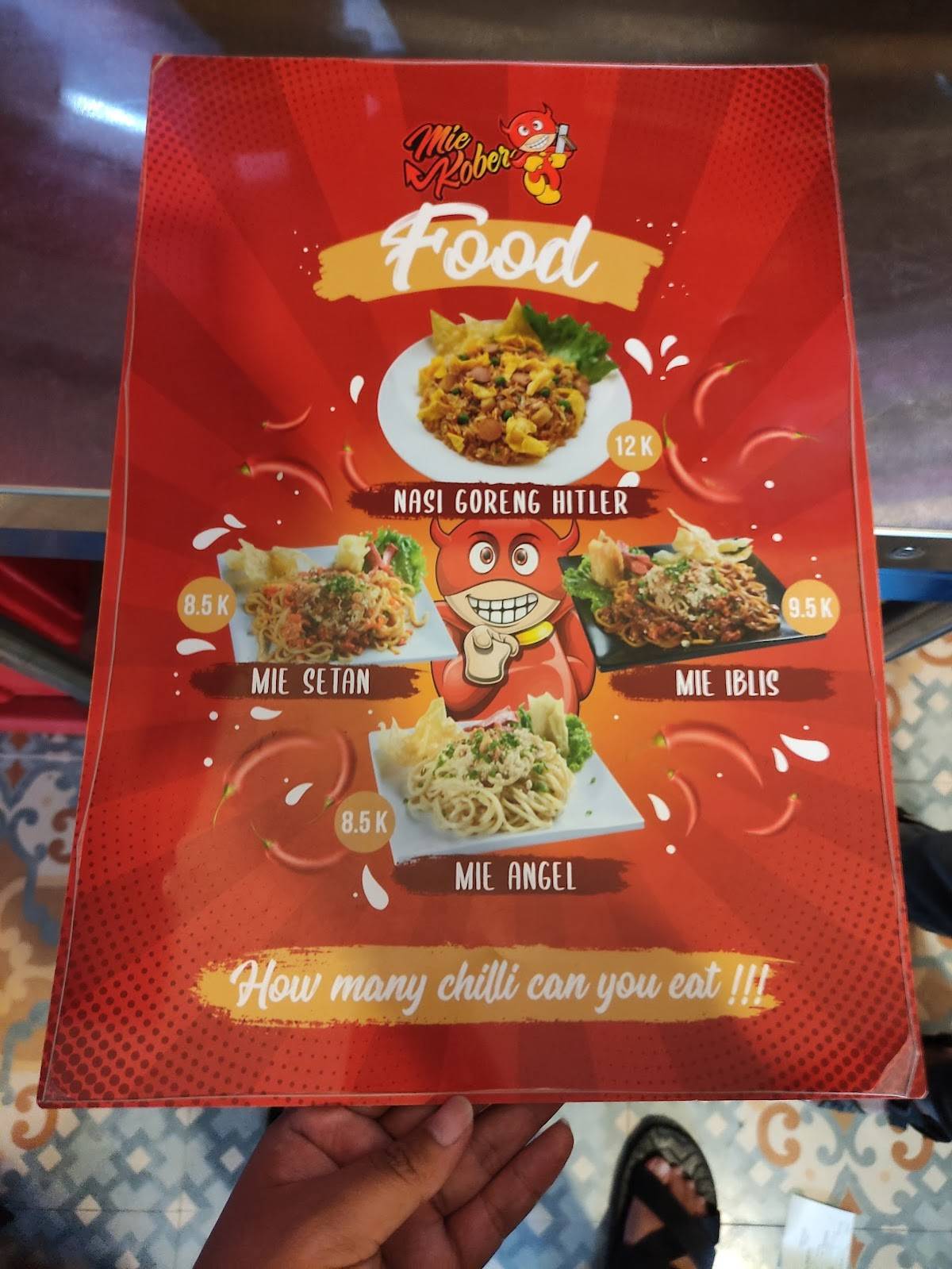 Menu at Mie Kober Madiun restaurant, Madiun