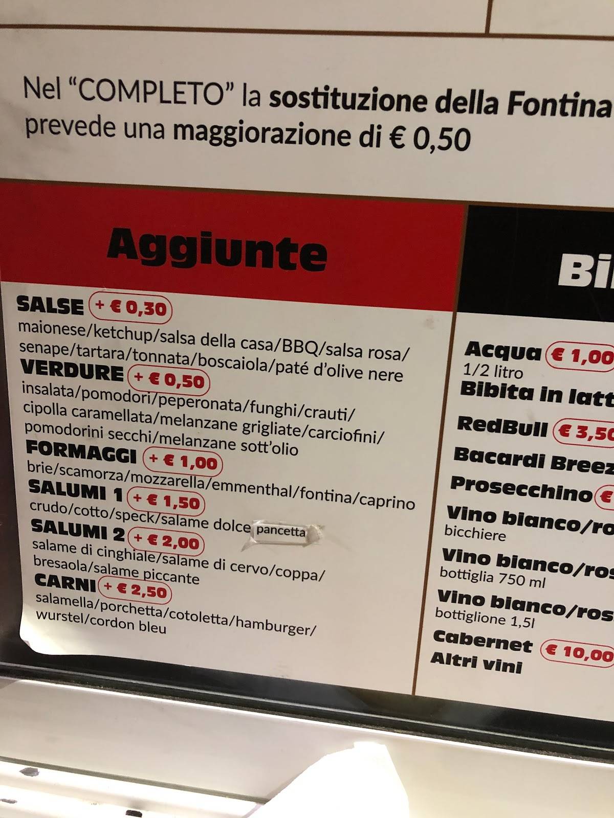 Menu da Il Chiosco ARCOBALENO ristorante, Milano