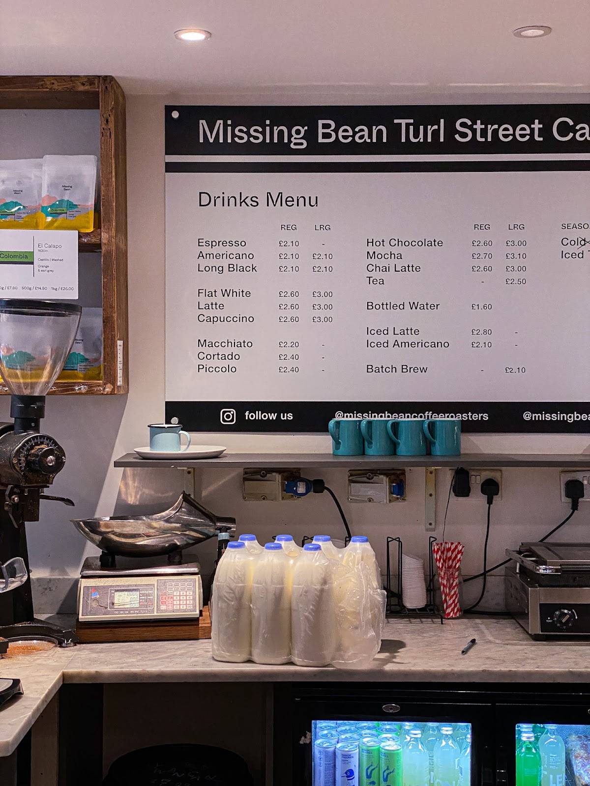 Menu at Missing Bean Turl St cafe, Oxford