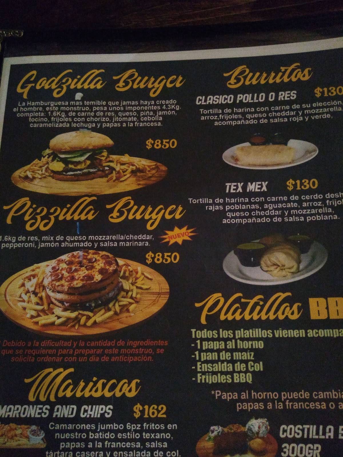 Carta de Monster Burger & BBQ, Manzanillo