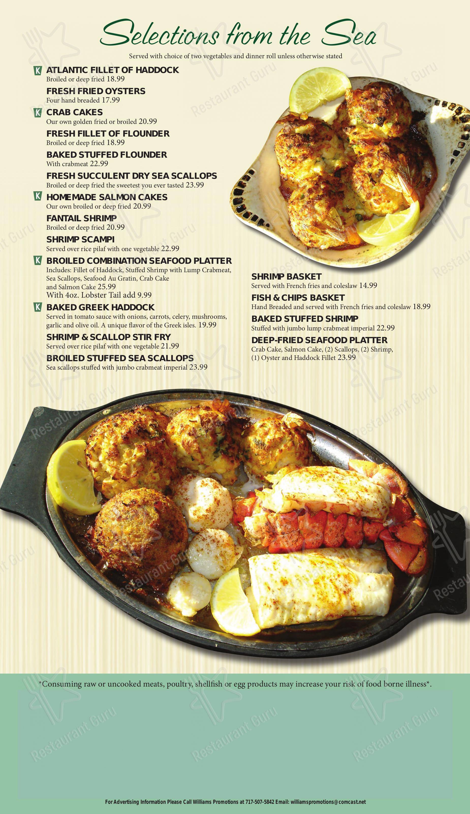 Menu at Gus's Keystone Family Restaurant, Mount Joy
