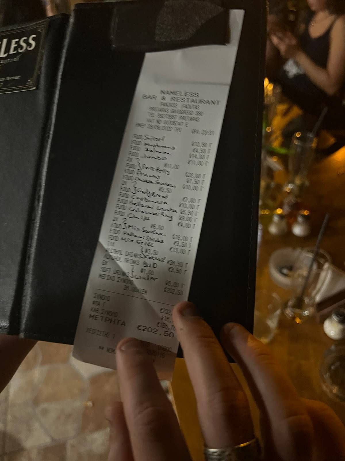 Menu at Nameless Restaurant, Protaras