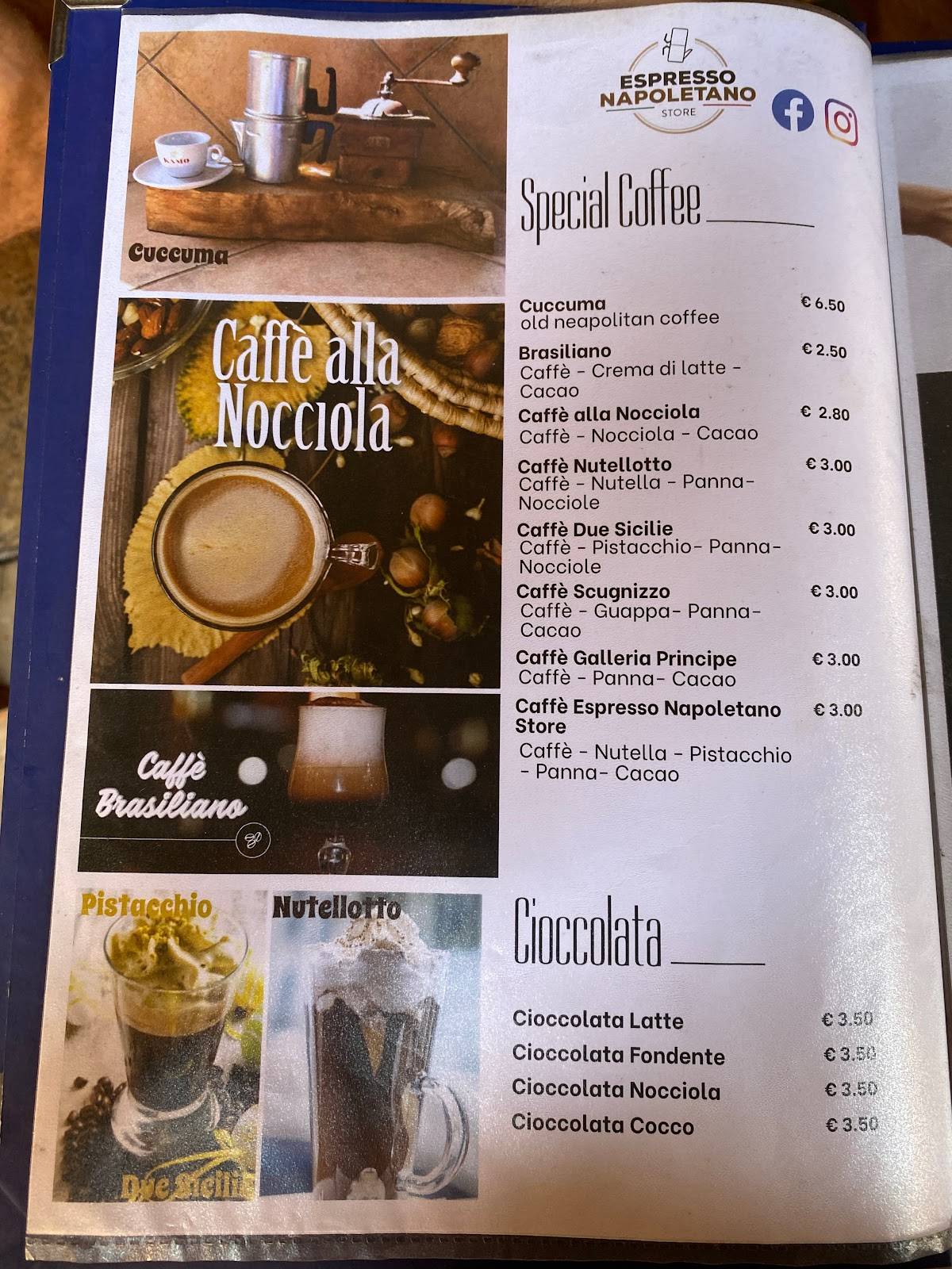 Menu da Espresso Napoletano SpaccaNapoli pub & bar, Napoli