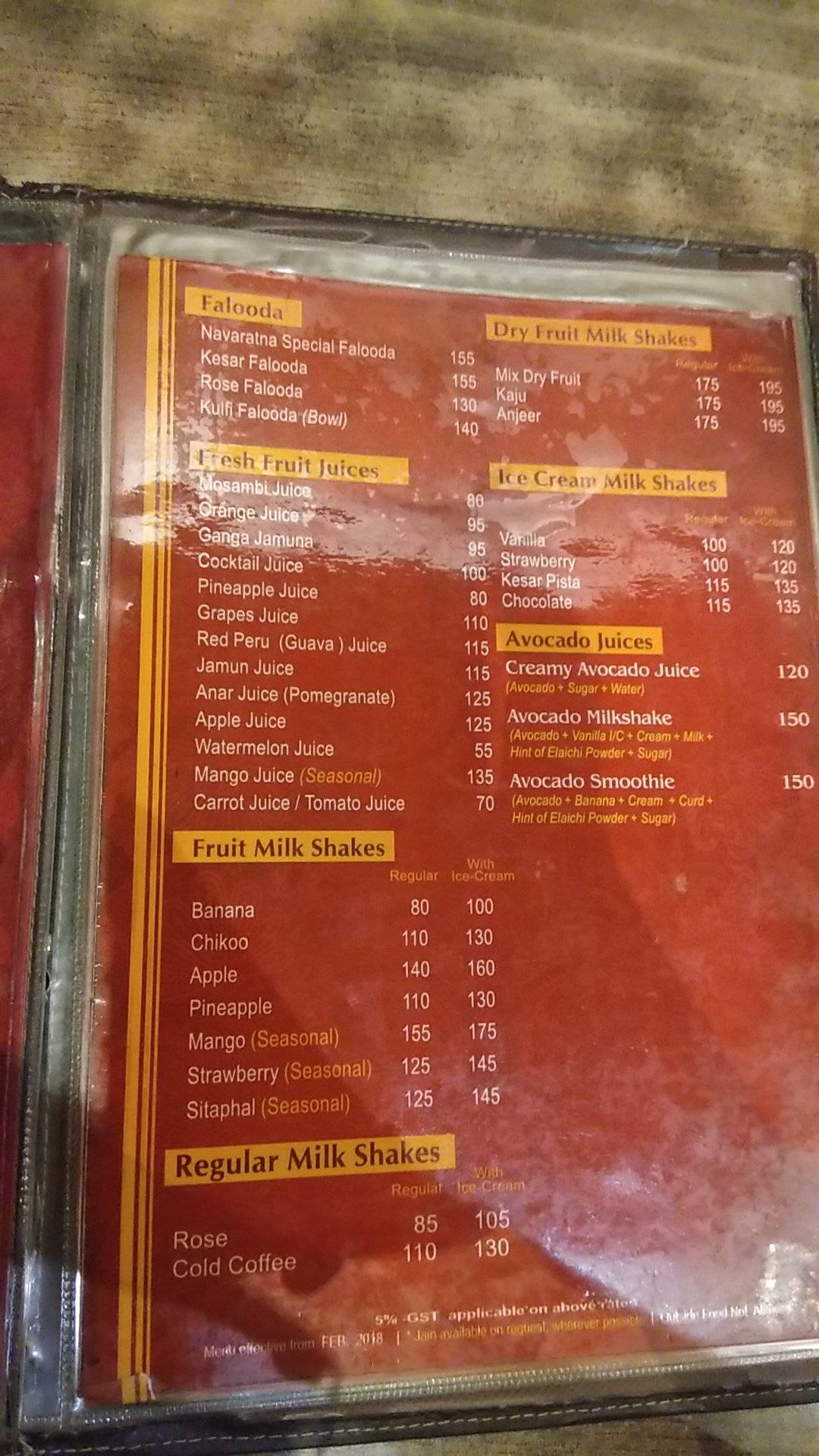 Menu at Navaratna Veg Restaurant, Navi Mumbai, Plot 10