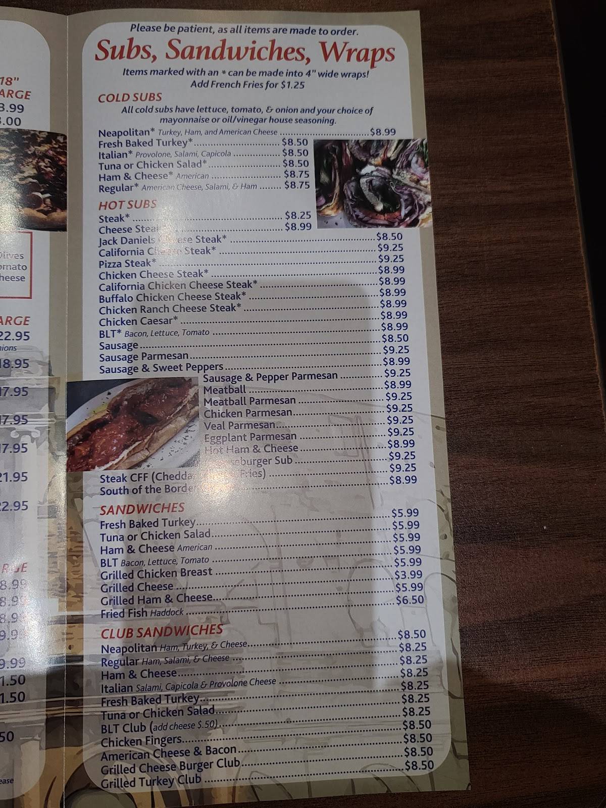 Menu at Neapolitan Italian Eatery pizzeria, Haines City
