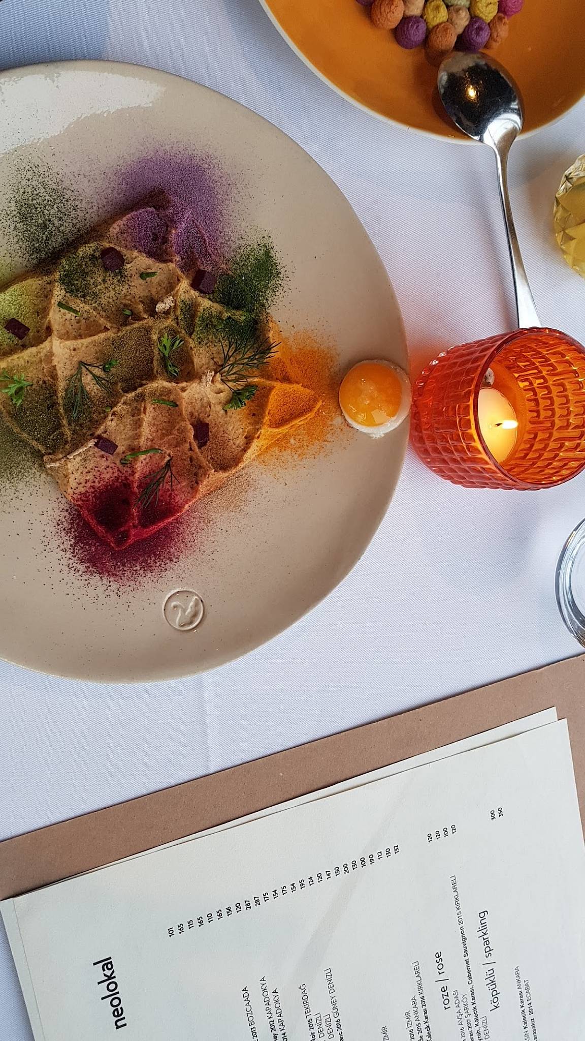 Menu at Neolokal, Istanbul, Mahı