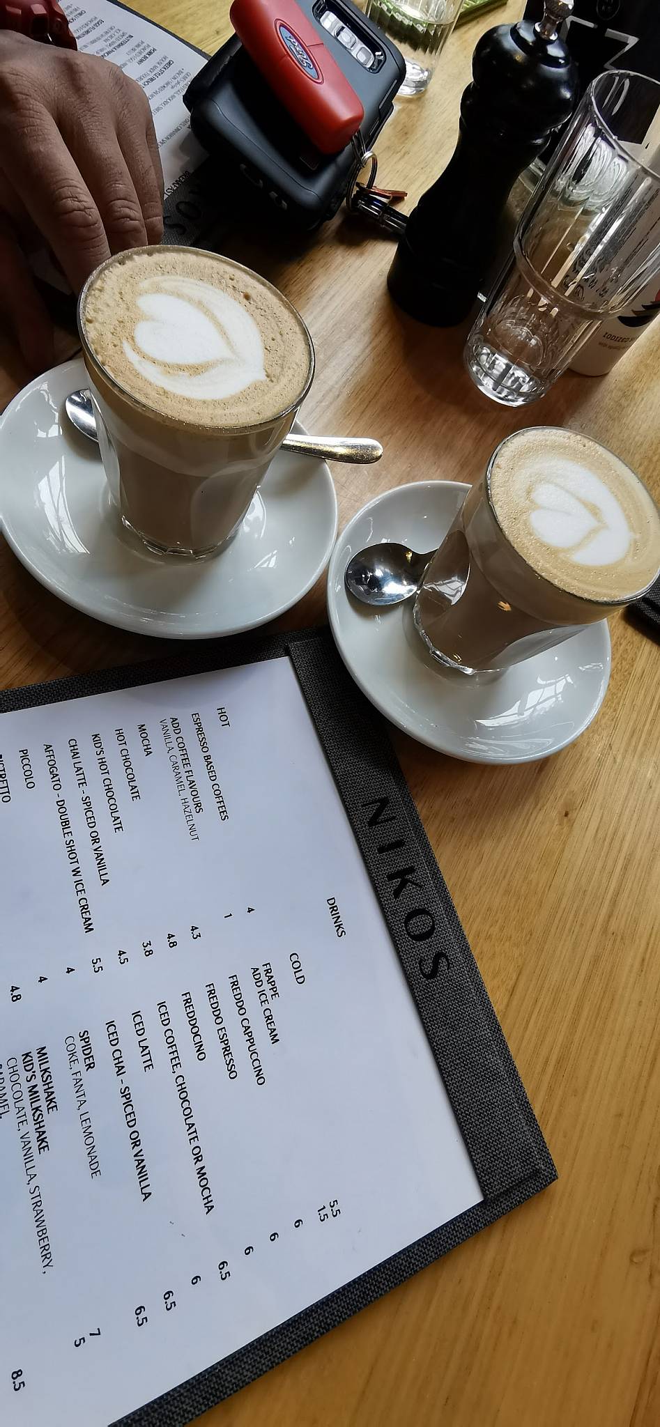 Menu at Nikos Fairfield cafe, Fairfield