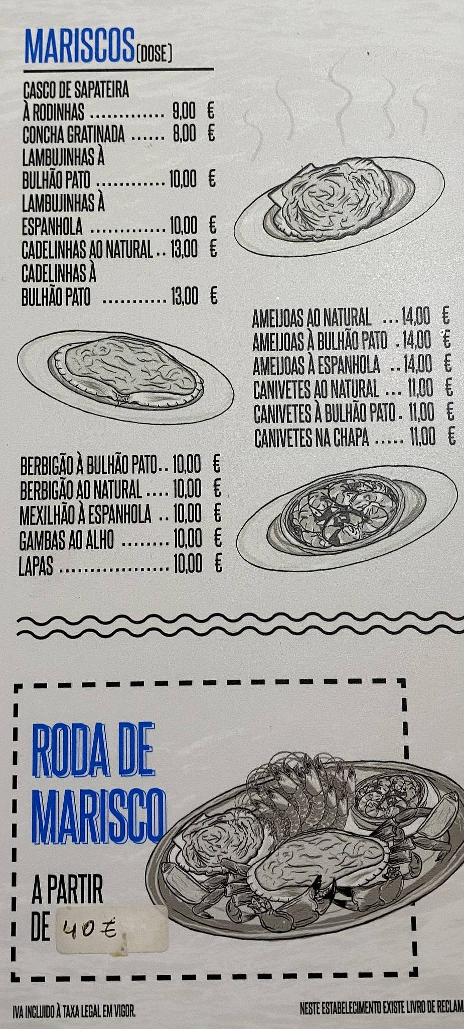Menu em O Rodinhas restaurante, Sesimbra