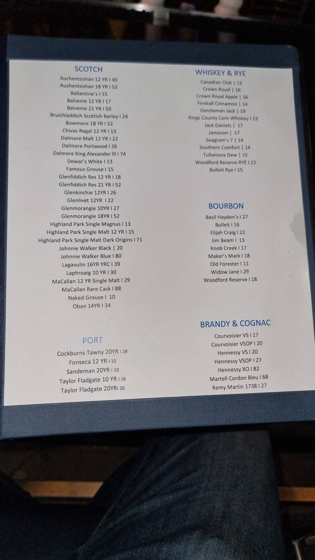 Menu at ONE Dine at One World Observatory restaurant, New York City