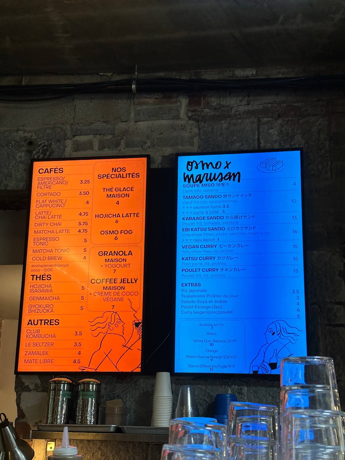 Menu at OSMO X MARUSAN Café-Terrasse, Montréal