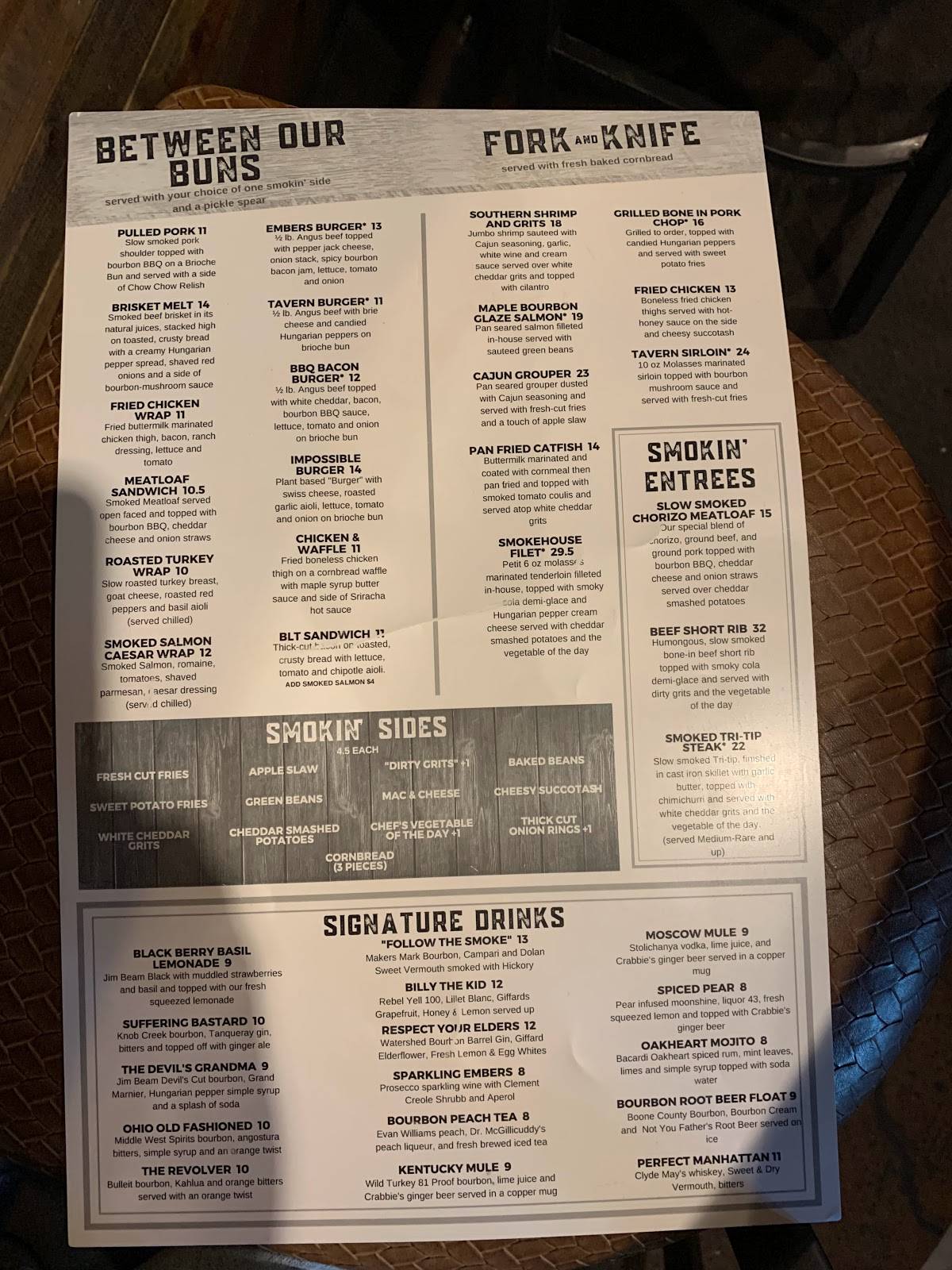 Menu at Oak and Embers Tavern Hudson pub & bar, Hudson