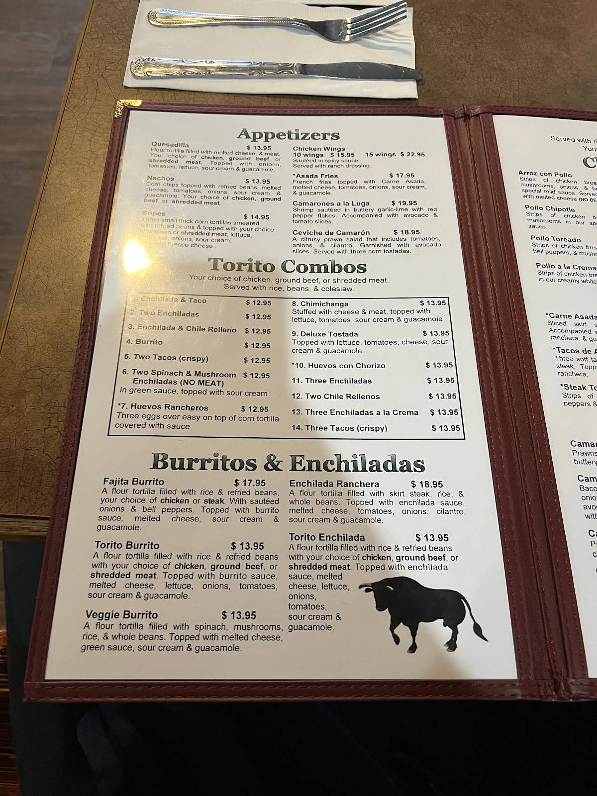 Menu at El Torito Bar & Grill, Omak