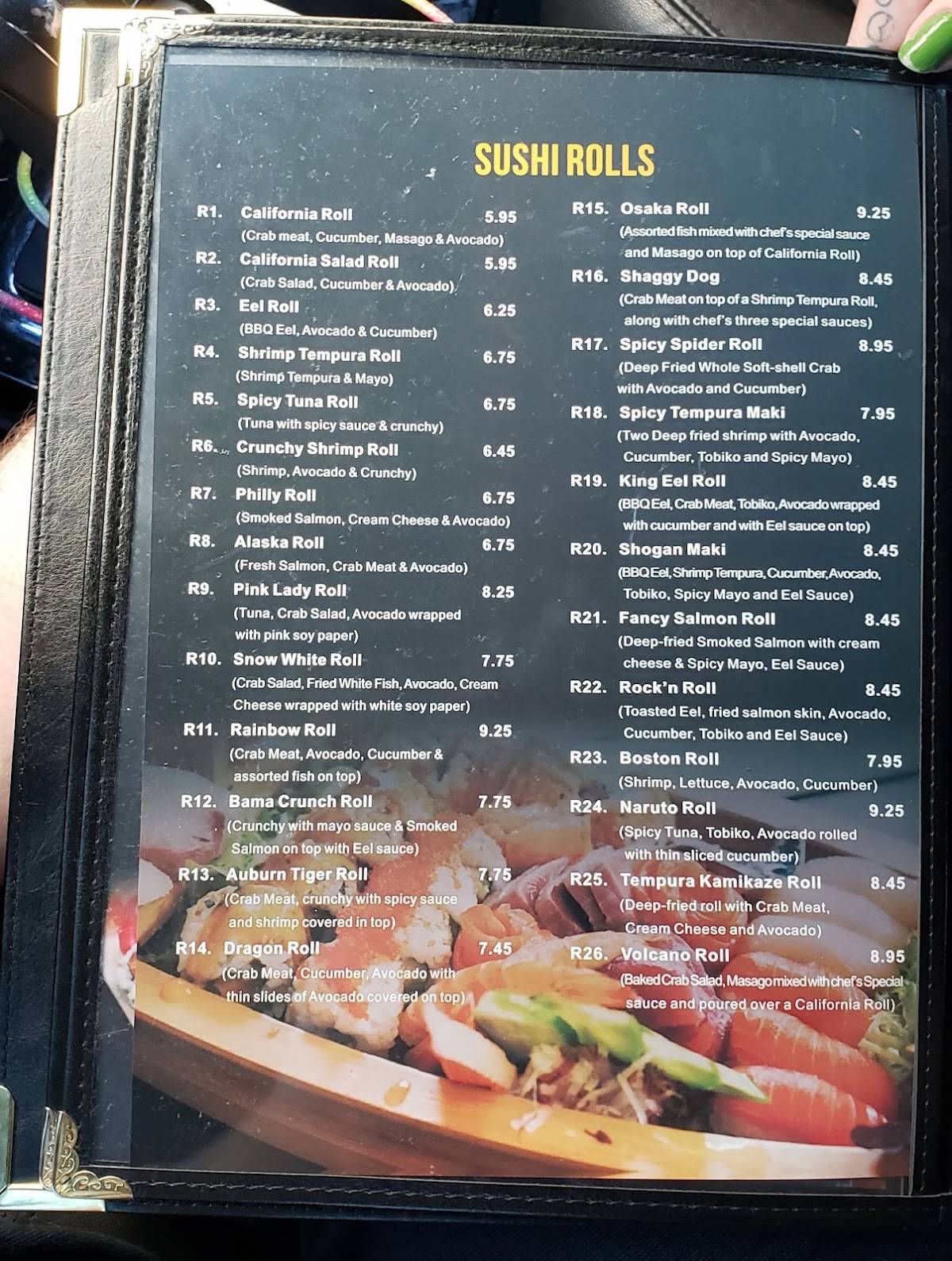 Menu at Osaka Sushi Bar, Prattville, 499 Greystone Way