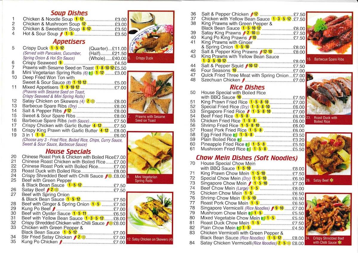 Menu at PO Lee fast food, Hook, High St