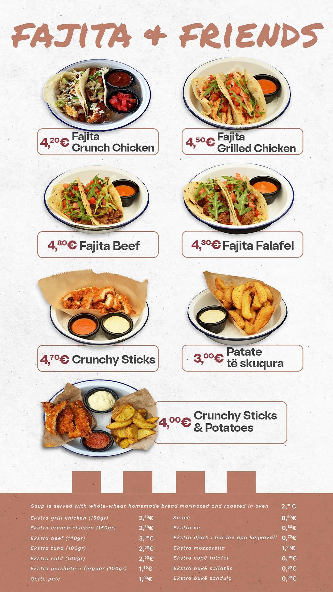Menu at Papirun restaurant, Prishtina, Johan V. Hahn