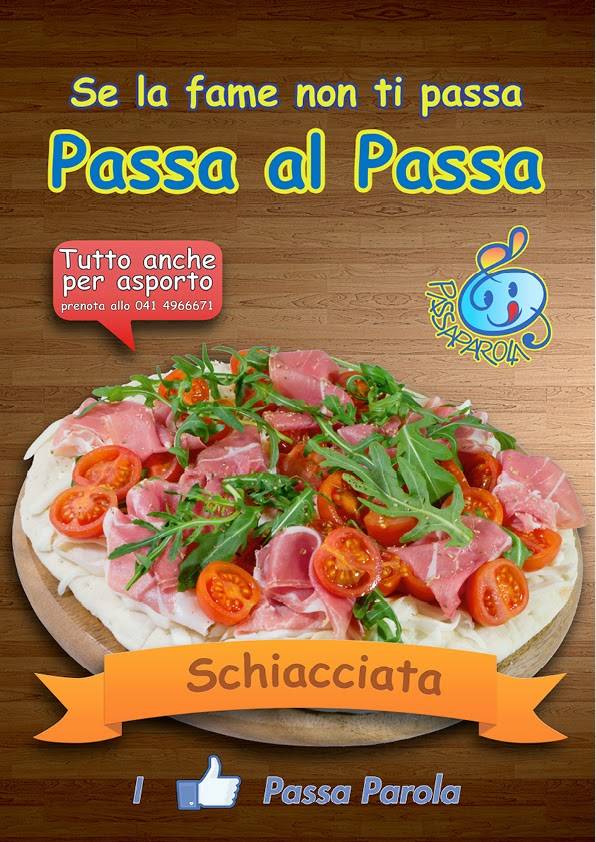Menu at Passaparola pizzeria, Chioggia