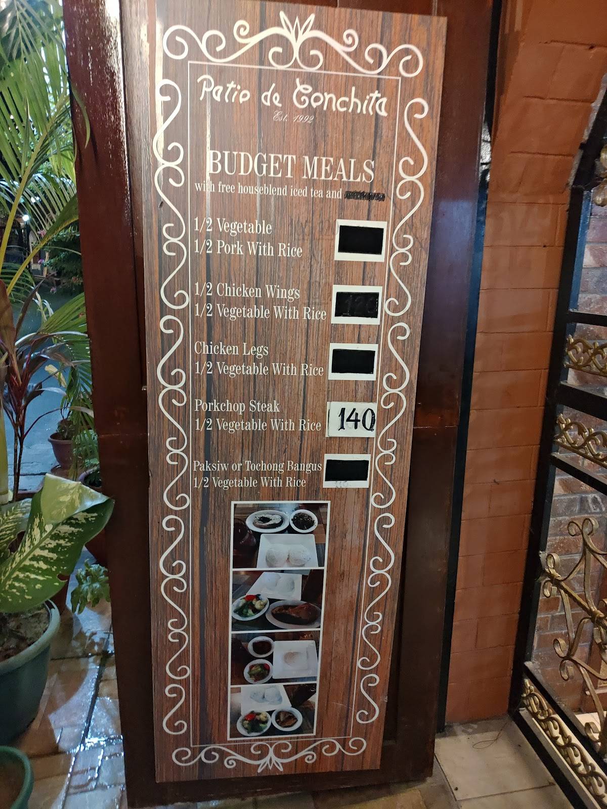 Menu at Patio de Conchita Restaurant, Manila