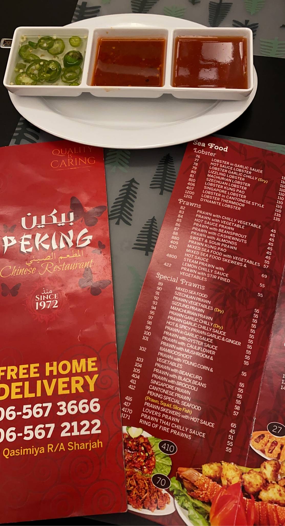 Menu at Peking Chinese Restaurant, Sharjah, Al Estiqlal St