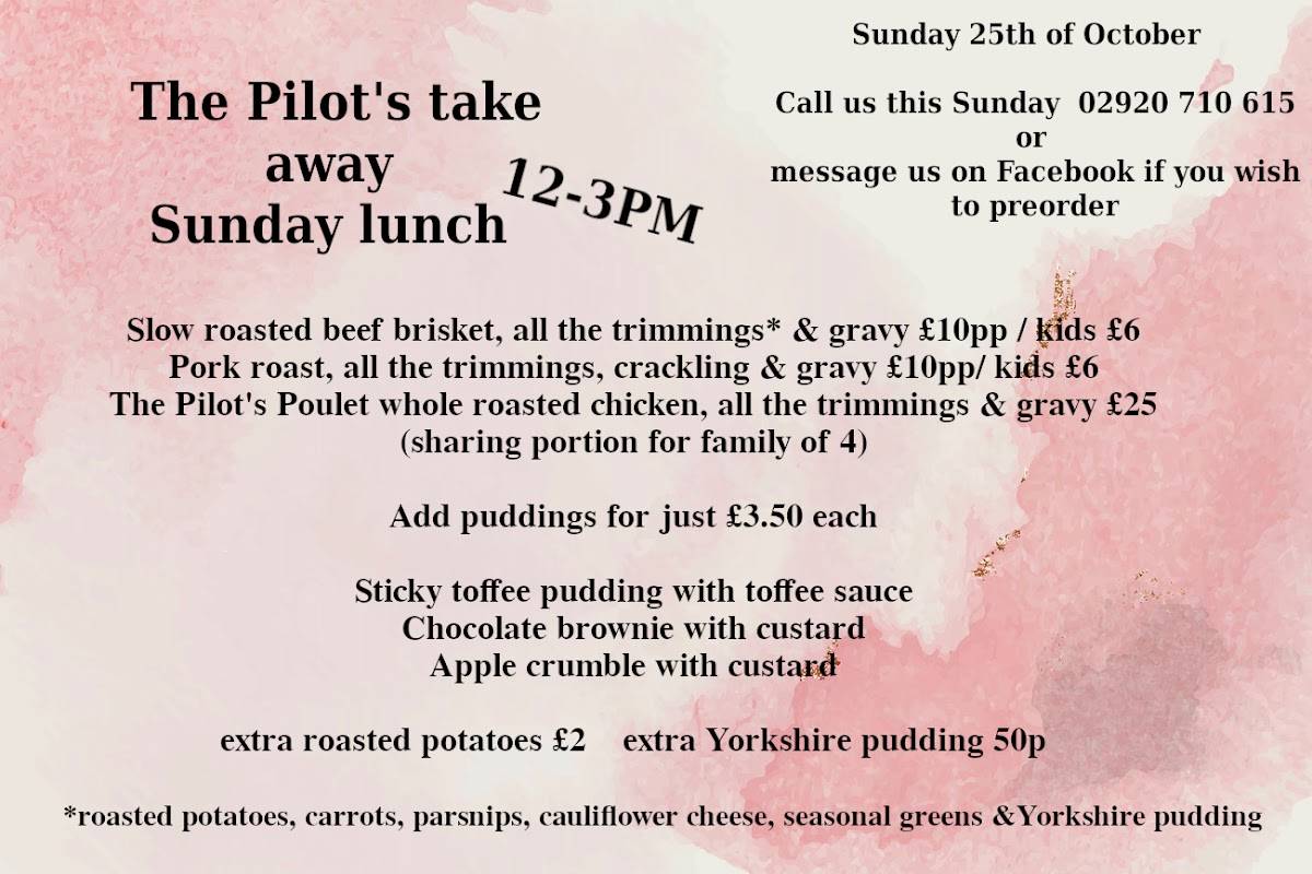 Menu at The Pilot Penarth pub & bar, Penarth
