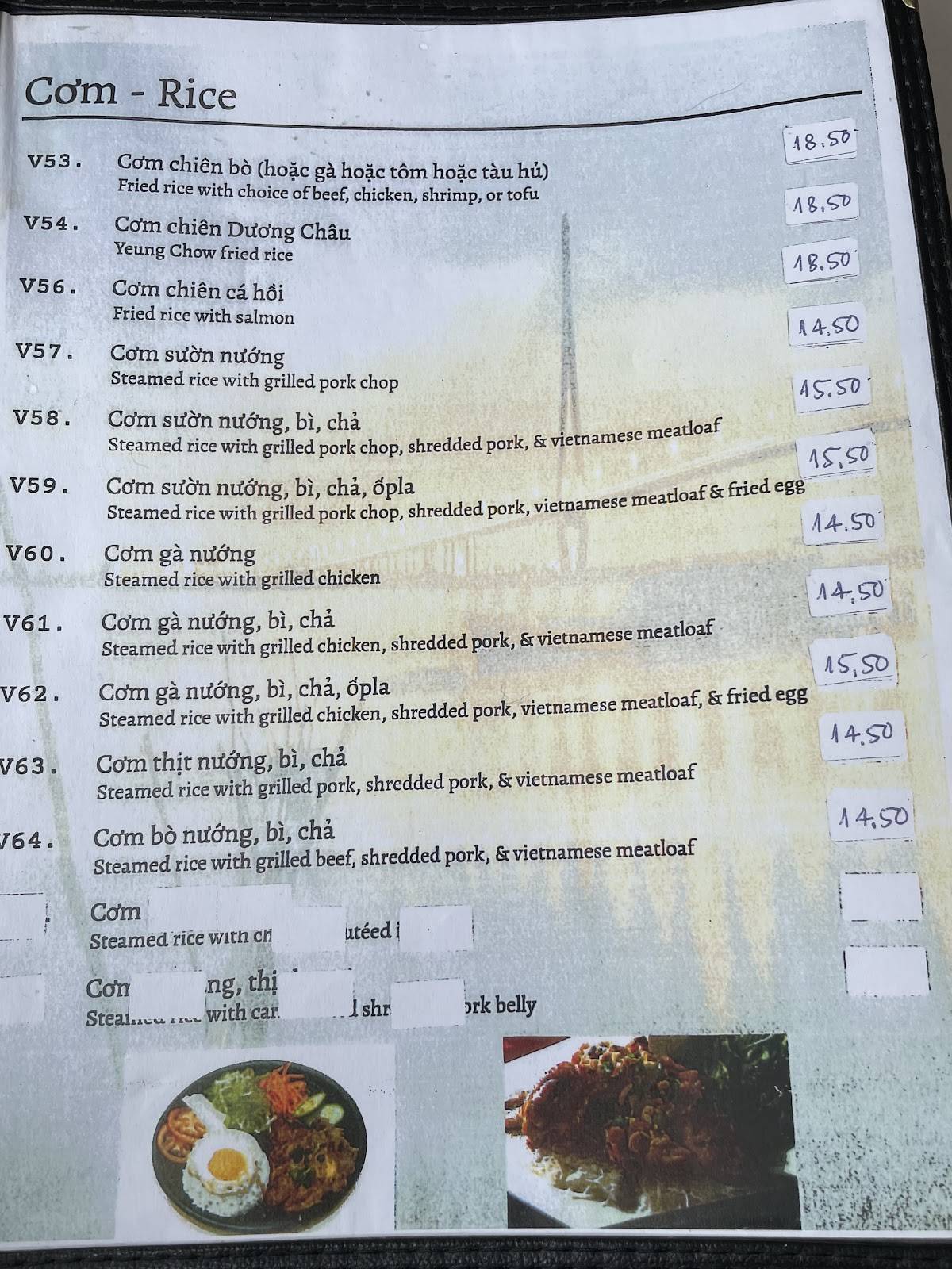 Menu at Pho Cuu Long Mien Tay restaurant, Toronto, Jane St